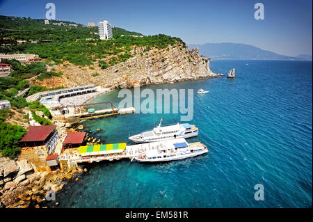 Die Halbinsel Krim, Ukraine Jalta, Hotel, Strand, Badende, Europa ...