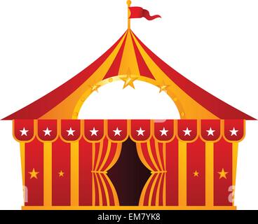 Cartoon-Zirkuszelt isoliert auf weißem Hintergrund Vektor Abbildung ...