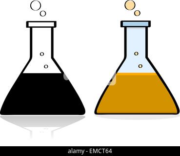 Chemie Becher Glas Cartoon Stock-Vektorgrafik - Alamy