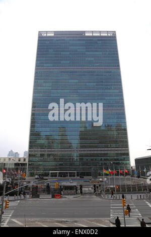 Das Sekretariat Gebäude, United Nations Hauptquartier, den Vereinten Nationen, New York City ...