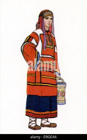 Russische Tracht - Illustration von N. Winogradowa. Mann trägt Kleidung ...