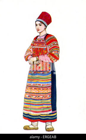 Russische Tracht - Illustration von N. Winogradowa. Mann trägt Kleidung ...