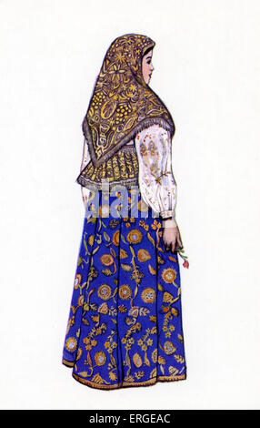 Russische Tracht - Illustration von N. Winogradowa. Mann trägt Kleidung ...