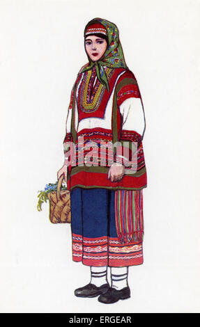 Russische Tracht - Illustration von N. Winogradowa. Mann trägt Kleidung ...