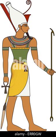 Ägyptische Mythologie - Osiris, der Gott Osiris in einem Heiligtum ...