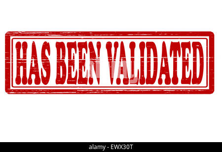 Stempel mit Text in Abbildung validiert wurde Stockfotografie - Alamy