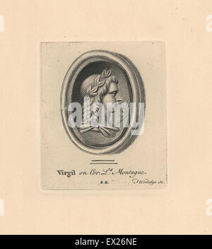 Porträt von Publius Vergilius Maro (70-19 v. Chr.) eine antike römische ...