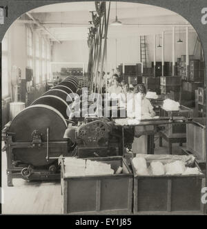 Erste Zeichnung oder Begradigung von Fasern, Seidenindustrie ...