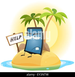einsame Insel Cartoon illustration Stockfotografie - Alamy