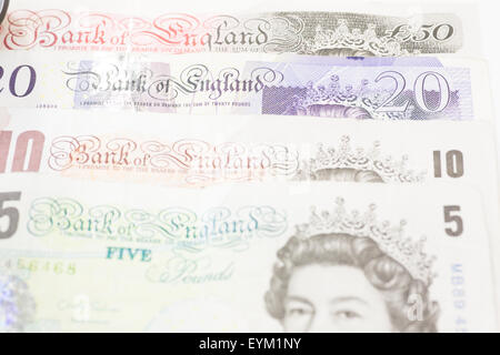 Walsall, Großbritannien, 30, Juli 2015. UK / Englisch / britische Geld ...