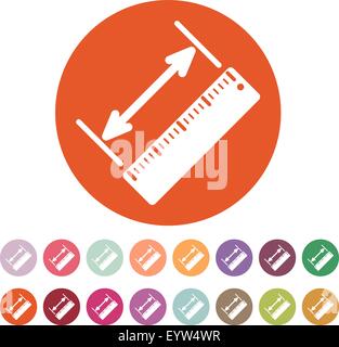 Die Diagonale-Symbol. Lineal und Lineal, Maßstab-Symbol. Flache Vektor ...