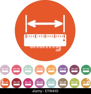 Die Diagonale-Symbol. Lineal und Lineal, Maßstab-Symbol. Wohnung Stock ...