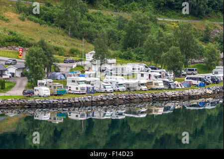 Norwegen, Geirangerfjord, Geiranger, Campingplatz, Skandinavien ...