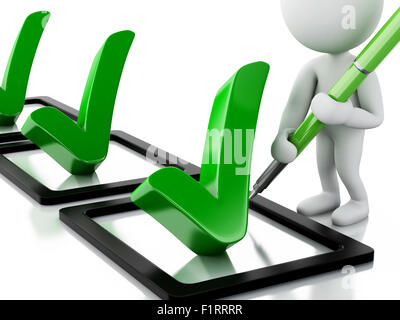 Check-Liste. Grüne Zecken in Bleistift und Checkboxen Stockfotografie ...