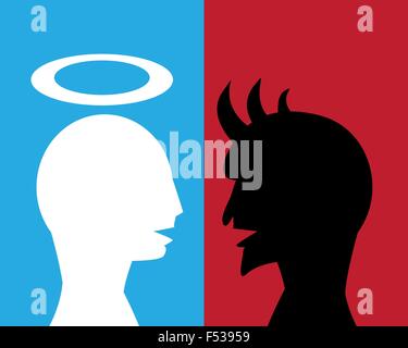 Teufel Engel Freund Feind Symbol Symbol Zeichen Piktogramm Vektor ...