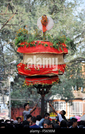 Während des Lord Narayan jatra-Festivals in Hadigaun, Kathmandu, Nepal ...