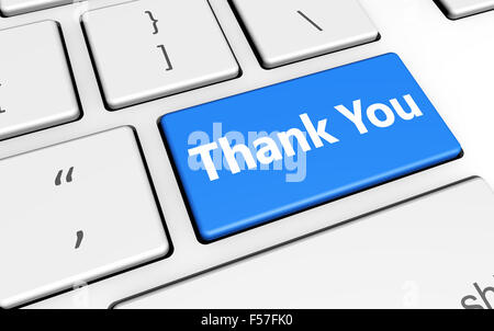 Danke Zeichen und Buchstaben auf Computer-Taste Schlüssel Marketing und ...