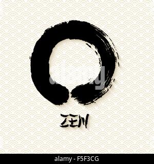 Enso Zen Kreis Abbildung in traditioneller Hand gezogen Pinsel ...