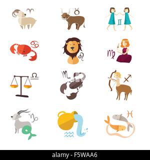 Sternzeichen Symbole. Astrologie Horoskop mit Zeichen. Vorlage Kalender ...