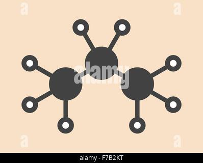Chemische Struktur von Propan, verwendet als Treibstoff für Motoren ...