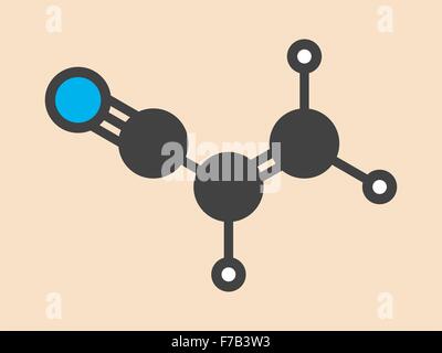 Acrylnitril-Molekül, Polyacrylnitril (PAN) und ABS-Kunststoff ...