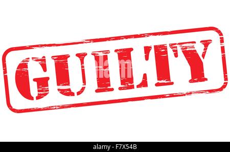 Gummistempel schuldig und nicht schuldig. Gericht gerichtlichen Urteil ...