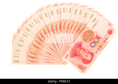 Fan von chinesischen Yuan Renminbi, der Währung der Volksrepublik China ...