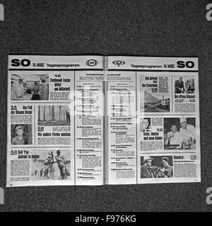 Seite aus der Fernsehzeitschrift HörZu Deutschland 1960er Jahre. Seite ...