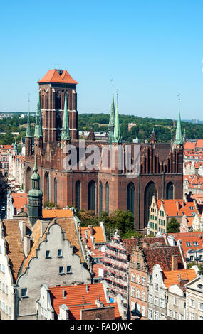 Skyline von Danzig-Altstadt mit Sankt Marien Kirche Stockfotografie - Alamy