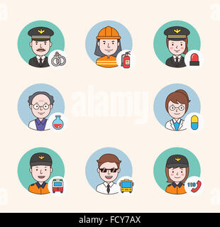 Verschiedene Symbole, die für verschiedene Arten von Beruf ...