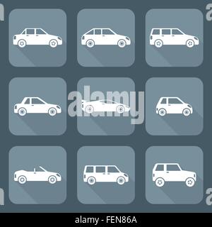 Verschiedene Arten von Auto-Formen als Vektorgrafik Vektor Abbildung ...