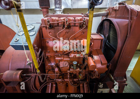 Motor von Torpedo Rijeka-Fabrik in Bunker von Josip Tito, Anführer des ...