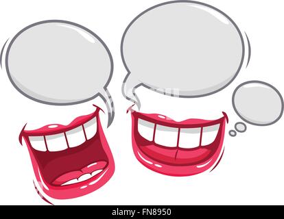 Gerne sprechen, Mund und einer Sprechblase Stock-Vektorgrafik - Alamy