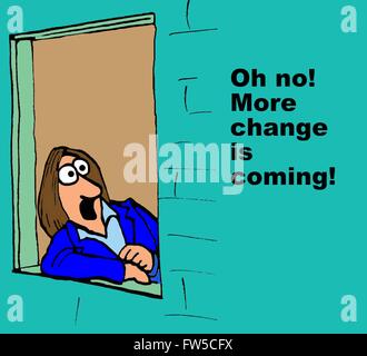 Geschäftliche Cartoon über Widerstand gegen Veränderung Stockfotografie ...
