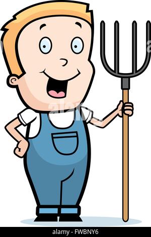 Vektor-Illustration der Cartoon kleine Bauer Stock-Vektorgrafik - Alamy