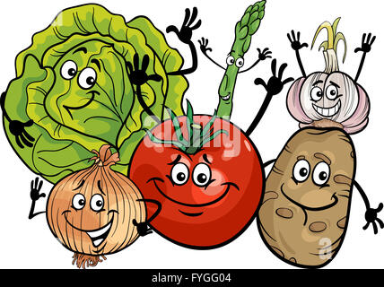 Cartoon Illustration der lustigen Comic-Zwiebel Wurzel pflanzlicher ...