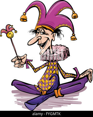 Cartoon Illustration lustig Hofnarr oder Joker Stockfotografie - Alamy