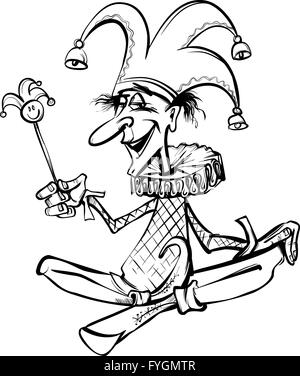 Cartoon Illustration lustig Hofnarr oder Joker Stockfotografie - Alamy
