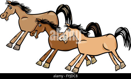 Galoppierende Cartoon Pferd. Vector Illustration auf weißem Hintergrund ...