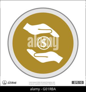 Piktogramm Geld in der hand Vektor Abbildung - Bild: 102575381 - Alamy