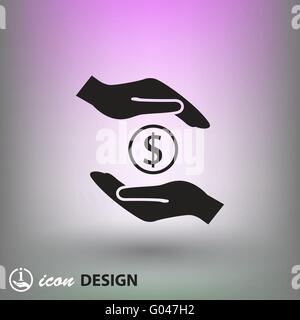 Piktogramm Geld in der hand Stock-Vektorgrafik - Alamy
