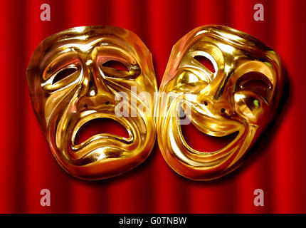 Masken mit Theater-Konzept Stockfotografie - Alamy