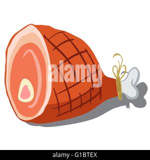 Cartoon-Schinken-Vektor-Illustration auf weißem Hintergrund Vektor ...