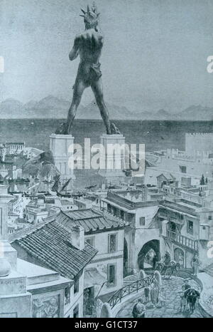 Koloss von Rhodos, historische Gravur Stockfoto, Bild: 74614667 - Alamy