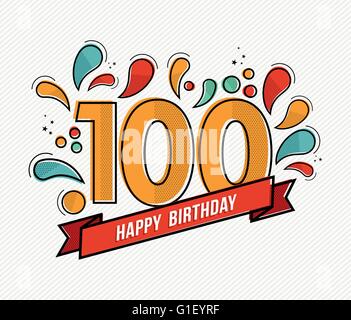 Alles Gute zum Geburtstag Nummer 100, Grußkarte für hundert Jahre in ...