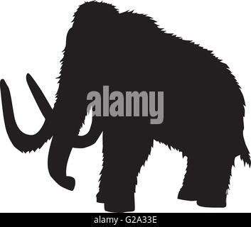 Vektordarstellung der Woolly Mammoth Silhouette Stock-Vektorgrafik - Alamy
