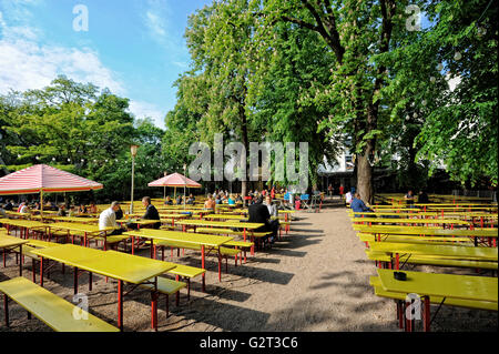 Biergarten Prater in Berlin Mitte, kastanienallee Stockfotografie - Alamy