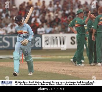17-JAN-96, Südafrika gegen England 5. Eines Tages. England Wicket ...