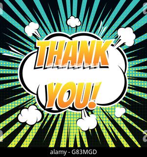 Danke Comic Blase Text Retro-Stil Stock-Vektorgrafik - Alamy