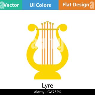 Lyra. Einzelne flache Symbol auf weißem Hintergrund. Vektor ...